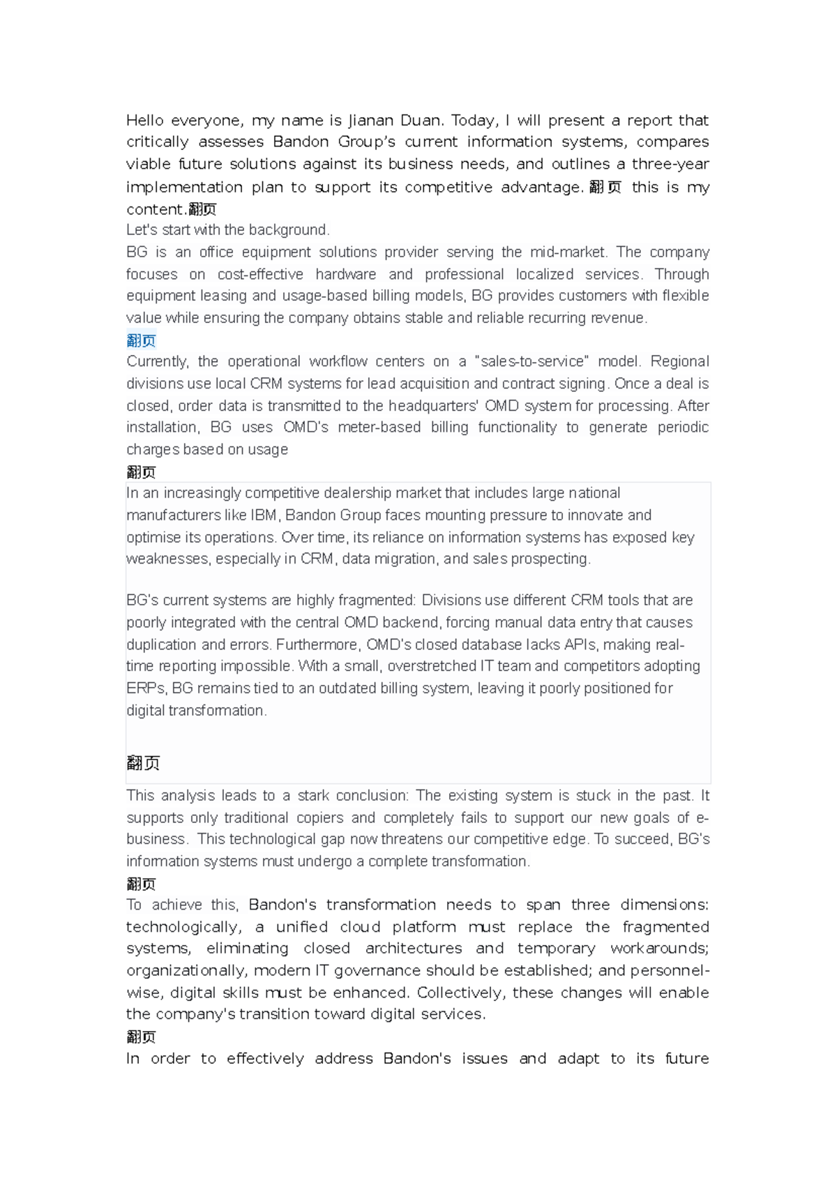 BAND 101: Critical Assessment of Bandon's Info Systems & Future ...