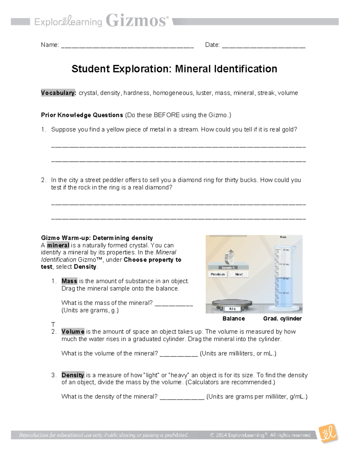Mineral Identification SE: Exploring Properties and Tests - Studocu