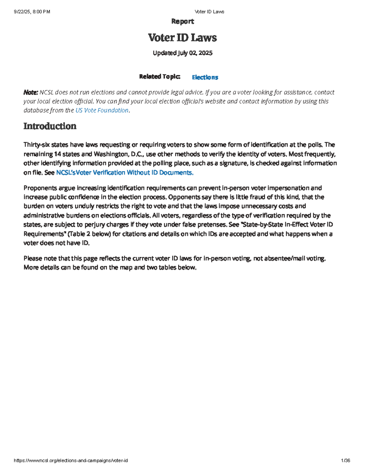 Voter ID Laws Overview and State Requirements - Updated 2025 - Studocu