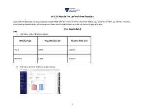 PSY 375 Module Four Lab Worksheet: Encoding Specificity & More - Studocu