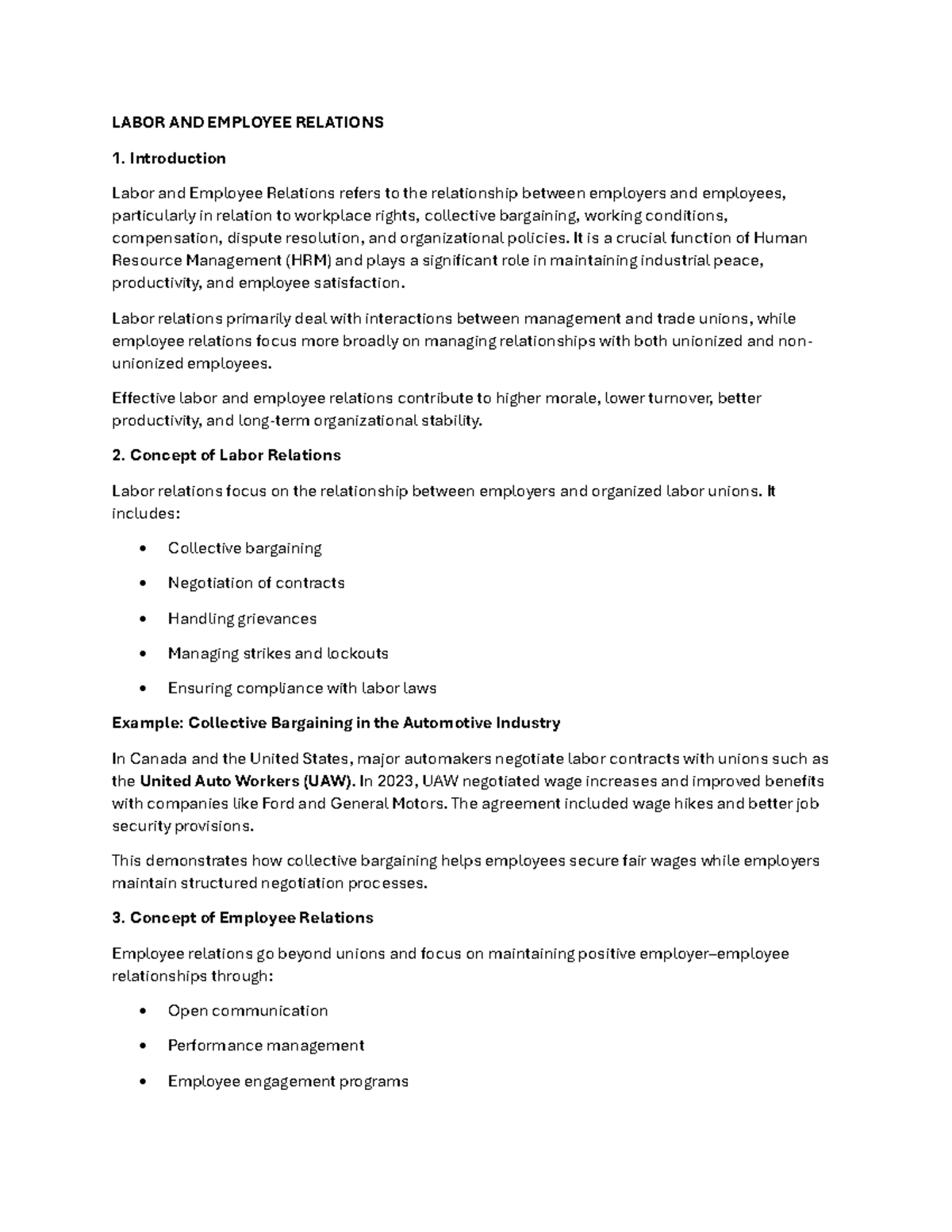Labor and Employee Relations Overview: Key Concepts and Importance ...