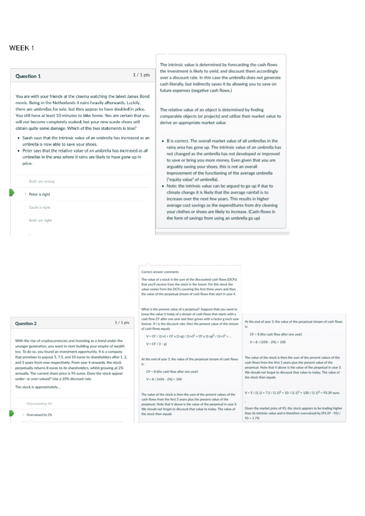WEEK 1 - Quiz 1 Answers and Explanations - Studeersnel