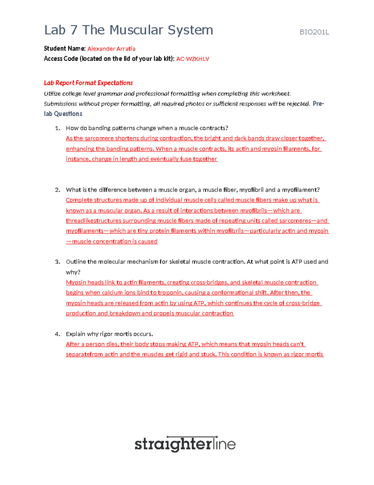 BIO201 Lab 7 Final Report: Muscle Contraction and Fatigue - Studocu
