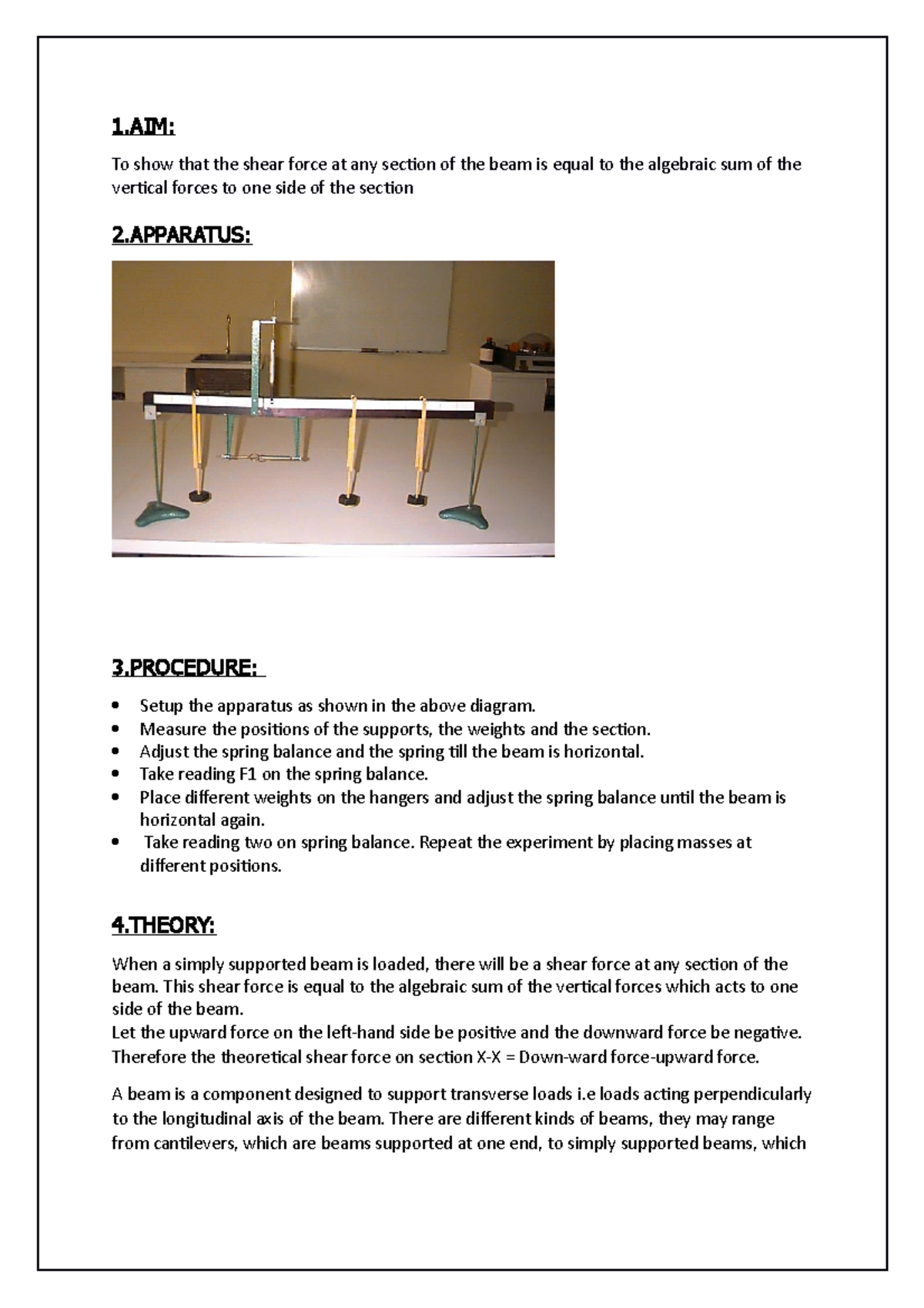 Shear Force In A Beam Lab Report - The Best Picture Of Beam