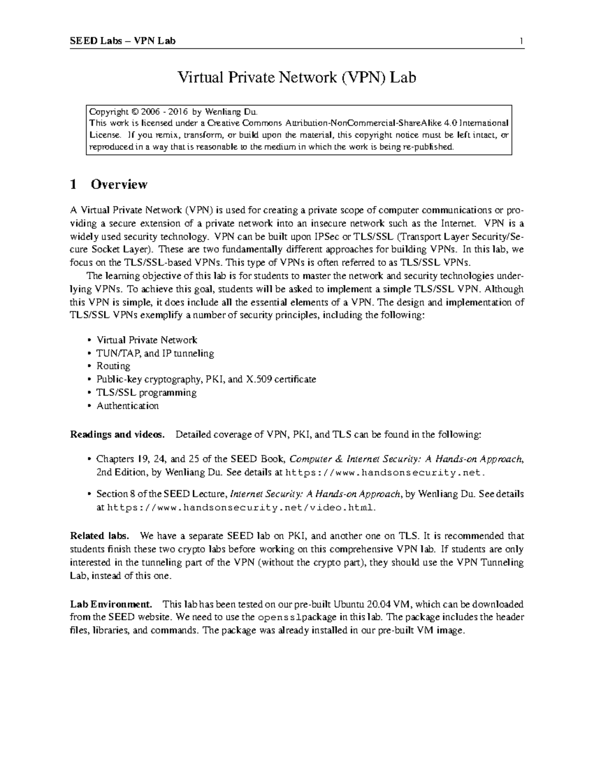 SEED 101: Mini VPN Lab - Implementing TLS/SSL VPN Basics - Studocu