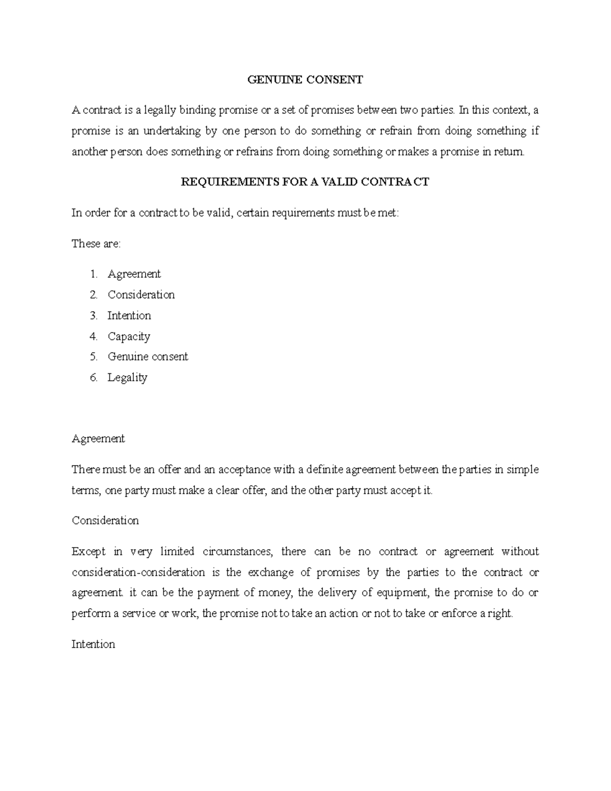 Law of Contract: Genuine Consent Explained - Summary of Key Principles ...