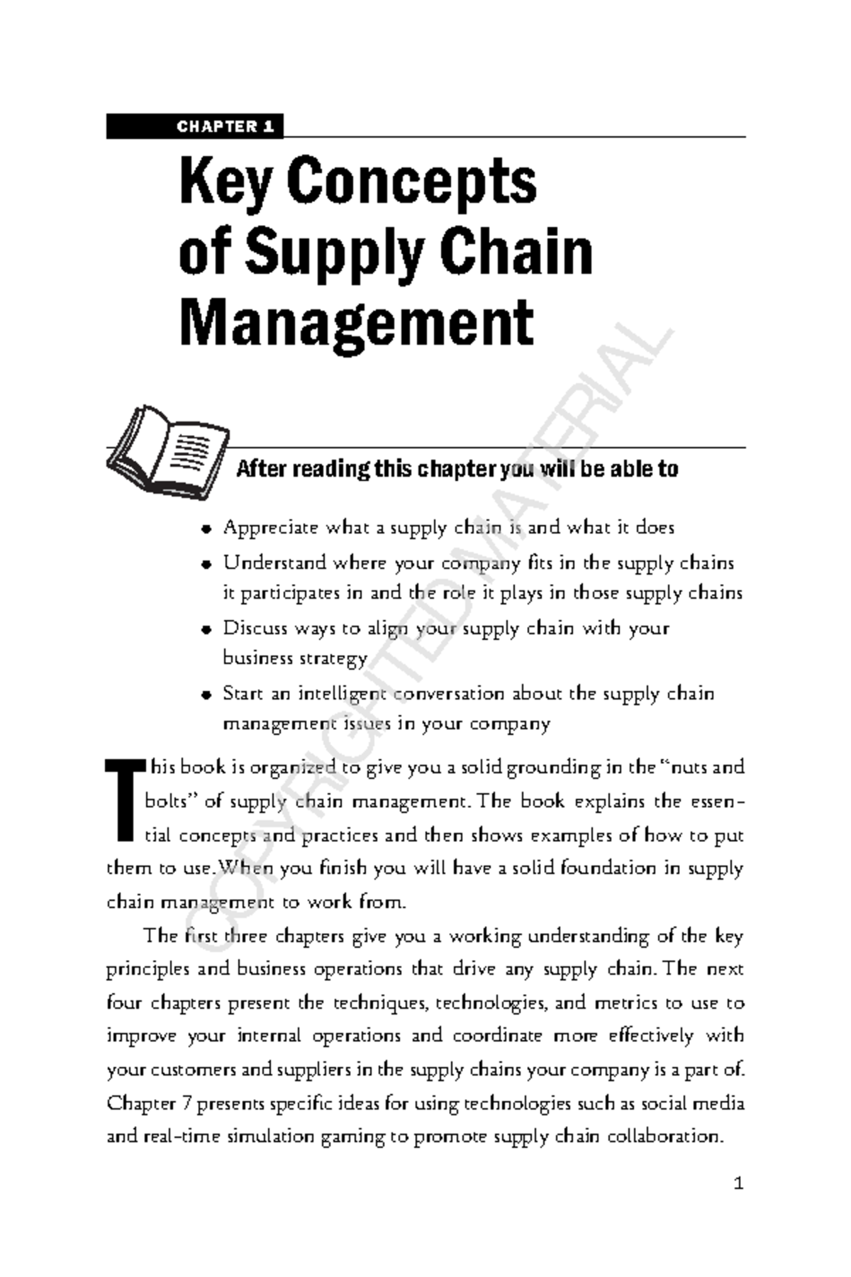 Hugos - Key Concepts of SCM - 1 CHAPTER 1 Key Concepts of Supply Chain ...