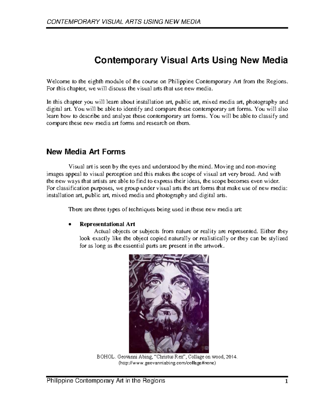 Week 012-Course Module Contemporary Visual Art Using New Media ...
