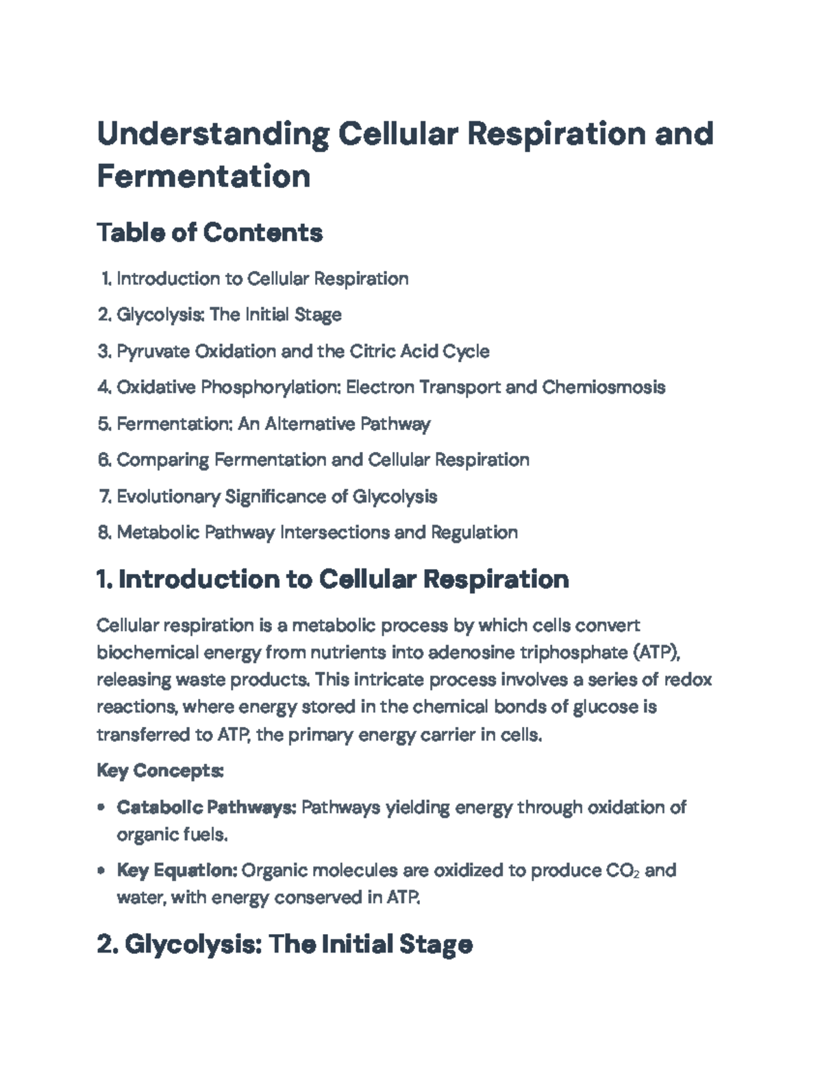 Understanding Cellular Respiration and Fermentation (Biology 101 ...