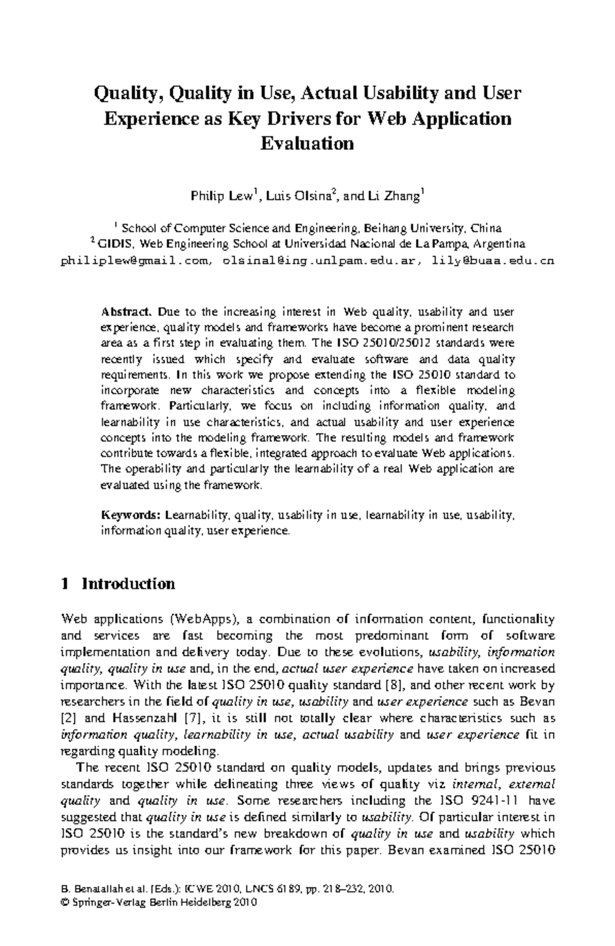 Quality in Use, Usability, and User Experience Framework (ISO 25010 ...