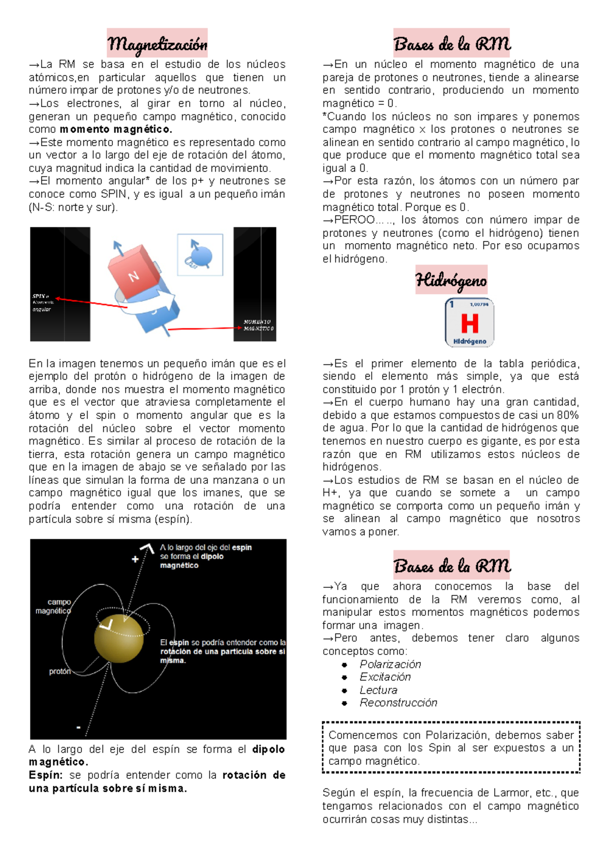 Clase 4 - Apuntes sobre Magnetización en Resonancia - Studocu