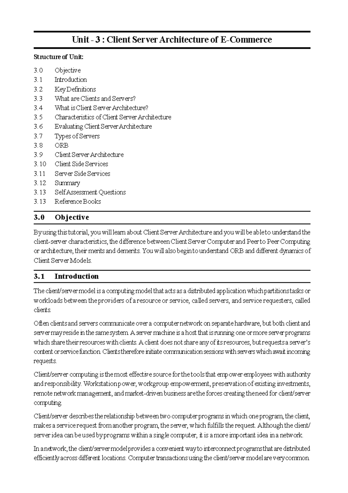 Client-Server Architecture in E-Commerce: Unit 3 Overview and Analysis - Studocu