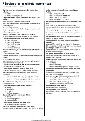 TD de géodynamique externe-série 2 corrigé - 1 Descriptif : Exercices ...