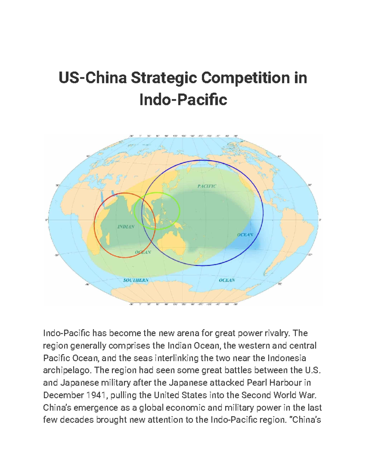 US-China Strategic Competition in Indo-Pacific - US-China Strategic ...