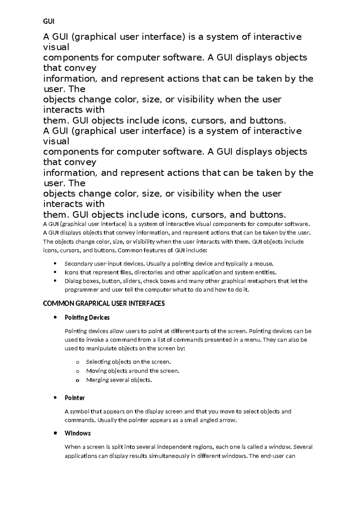OS MCS022 Block-1 Unit-1 Notes: Understanding Graphical User Interfaces ...