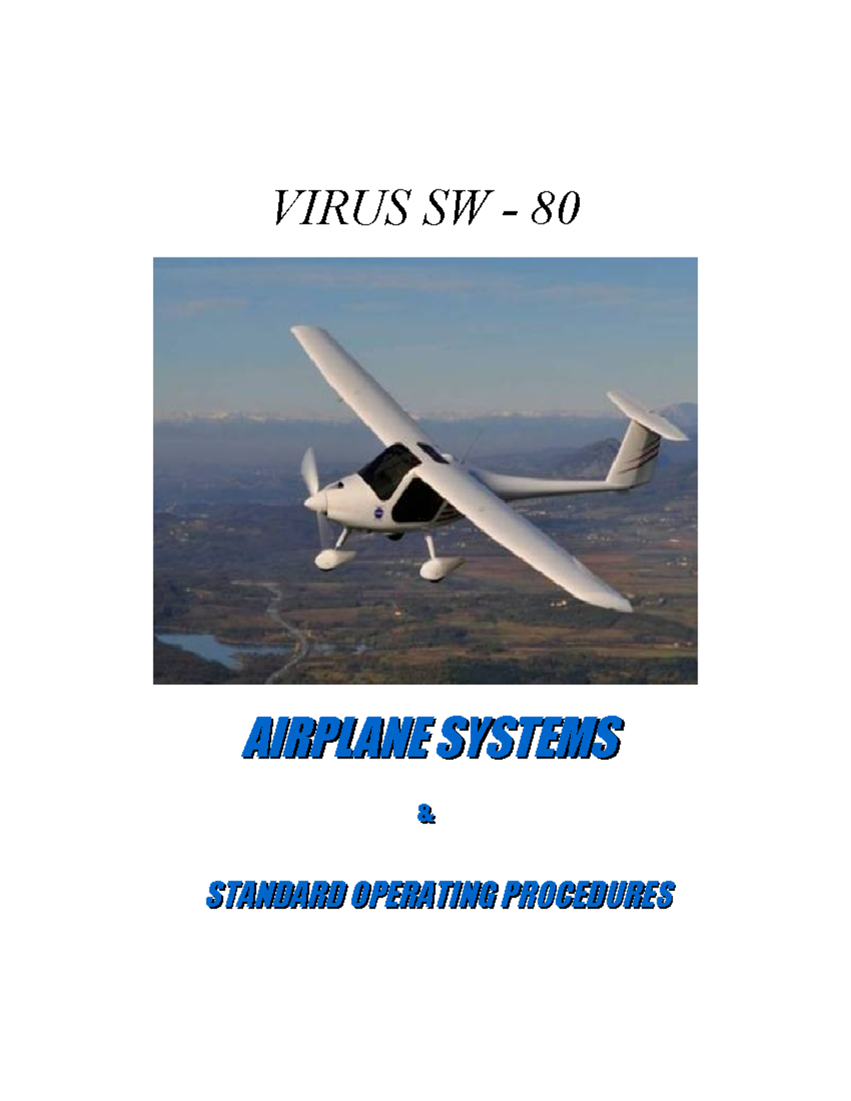 Virus SW 80 Airplane Systems SOP Index and Procedures - Studocu