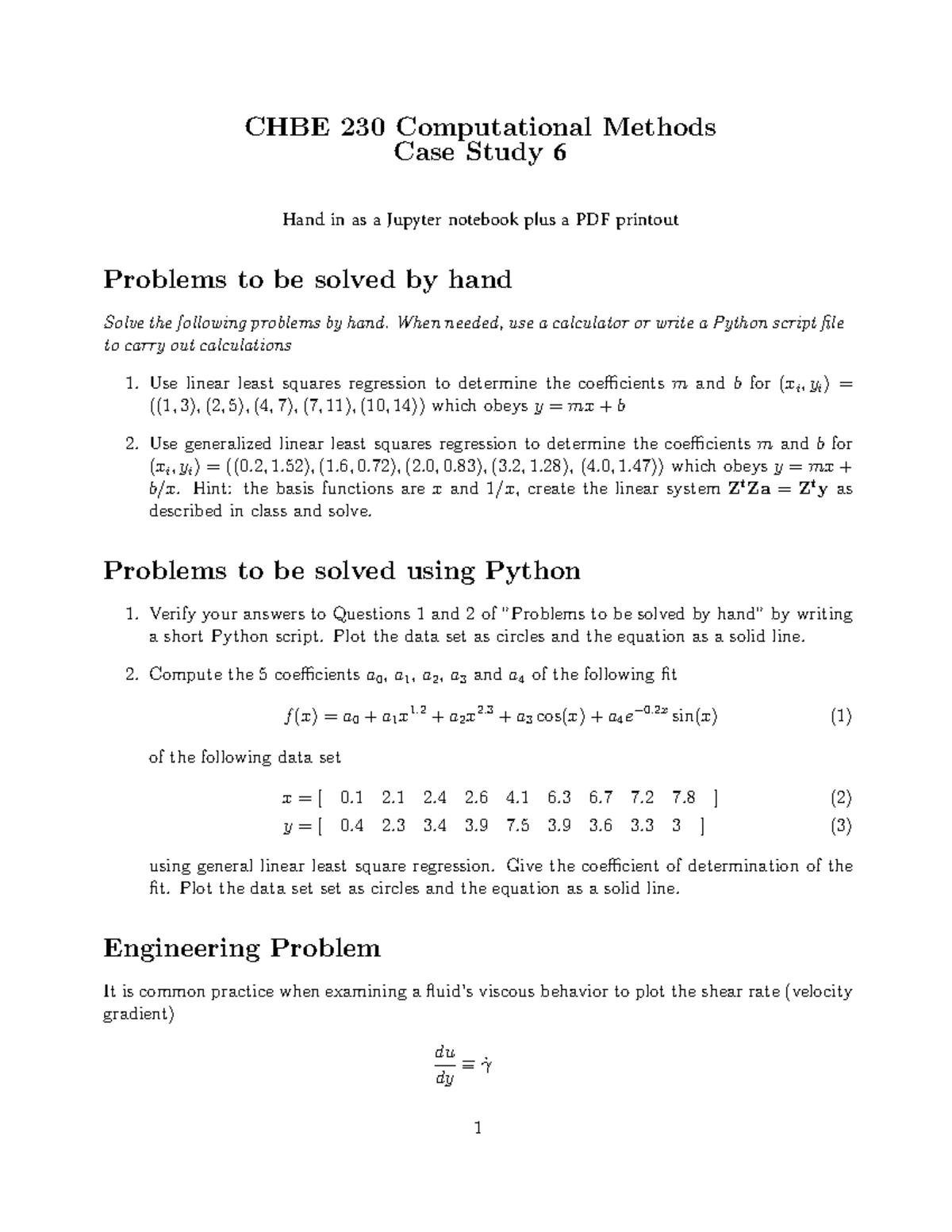 CHBE230 Case Study 6 - adceeaee - CHBE 230 Computational Methods Case ...