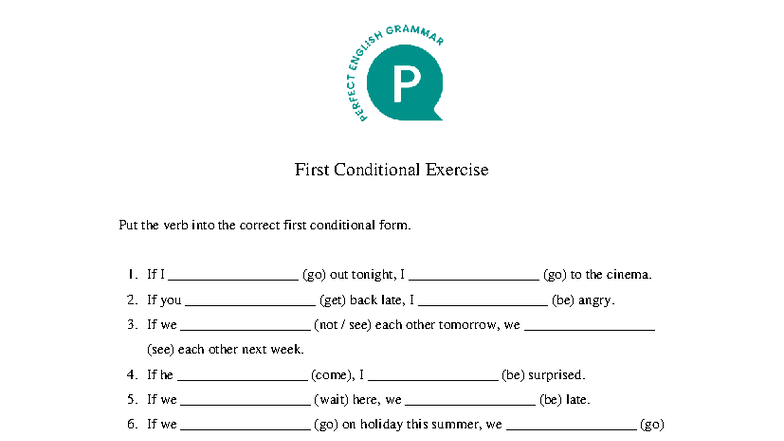 First Conditional Exercise: Verb Forms Practice - Studocu