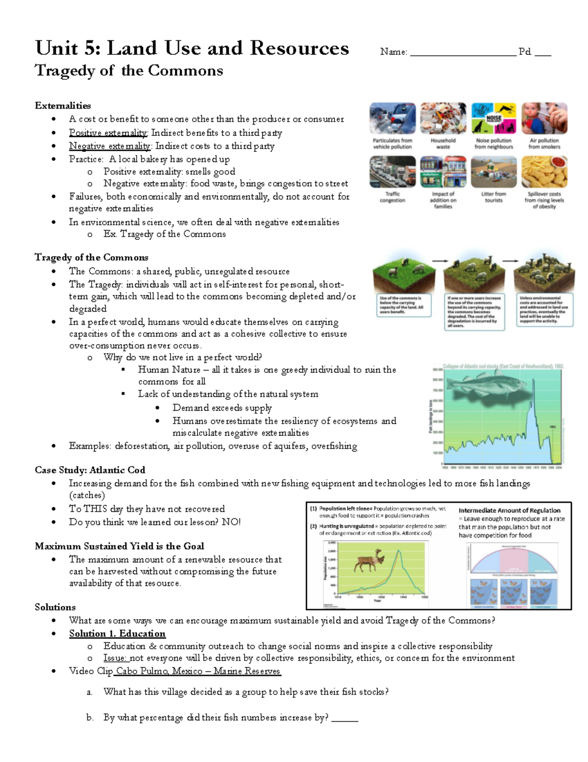 Unit 5: Tragedy of the Commons Guided Notes (No Blanks) - Studocu