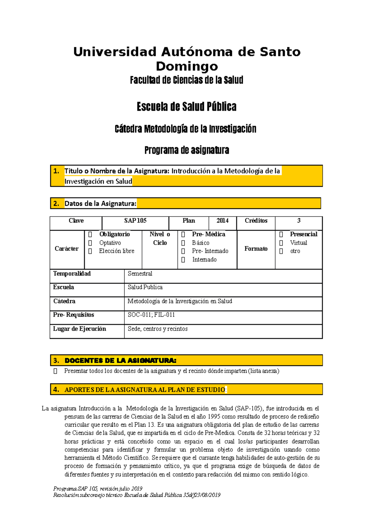 Programa SAP 105 - Introducción a la Metodología de la Investigación en ...