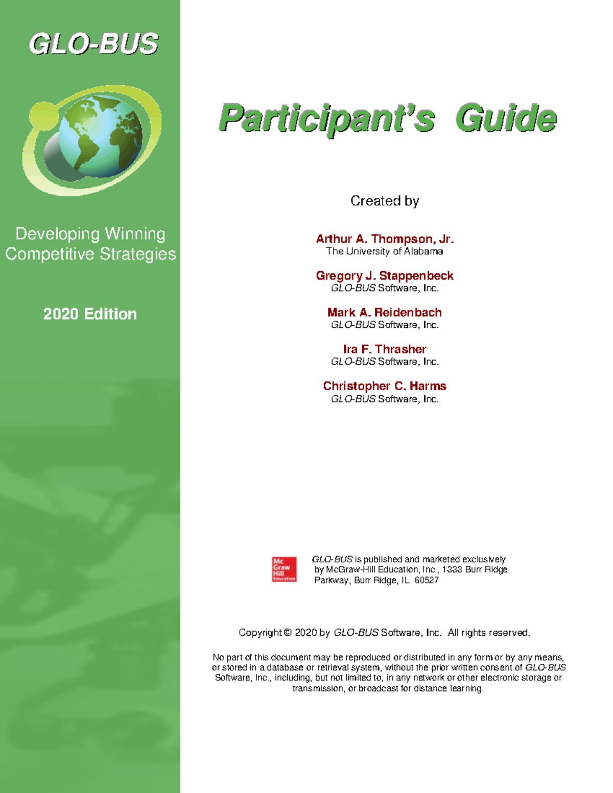 GLO-BUS Participants Guide: Mastering Business Strategy Simulation ...