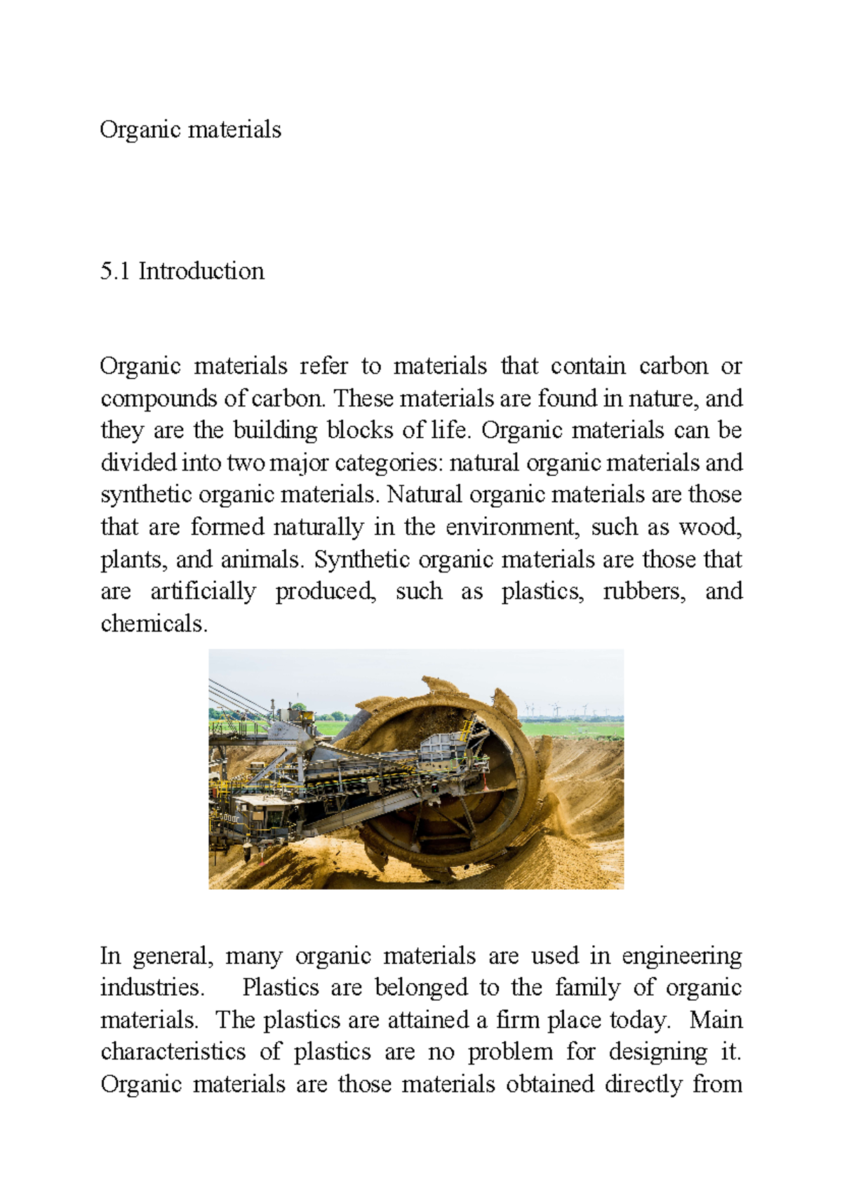 Mechanical Engineering 2 - Organic materials 5 Introduction Organic ...