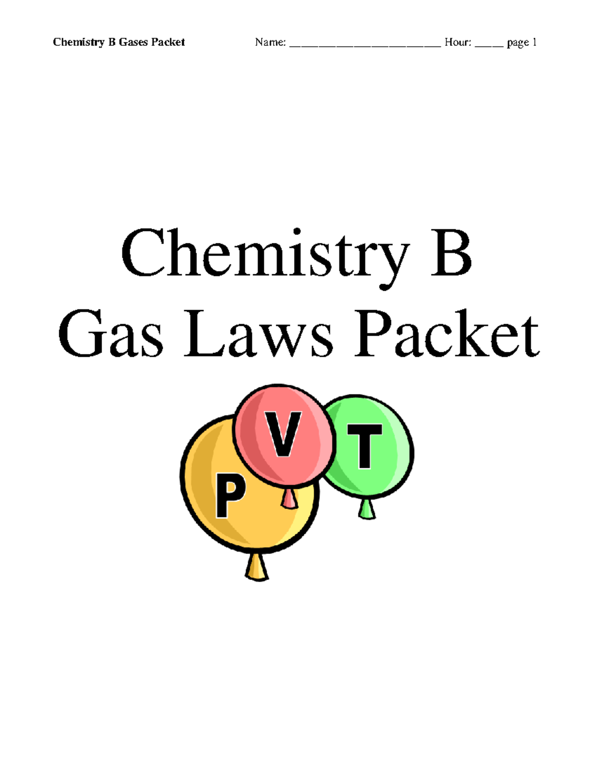 Gas Laws Packet - IB Chemistry Study Guide - Studocu