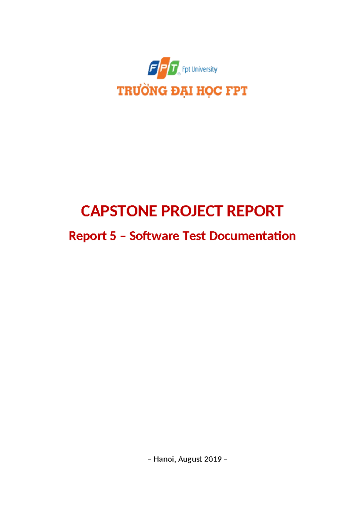 SWT301 Final Capstone Project Report on Software Test Documentation ...