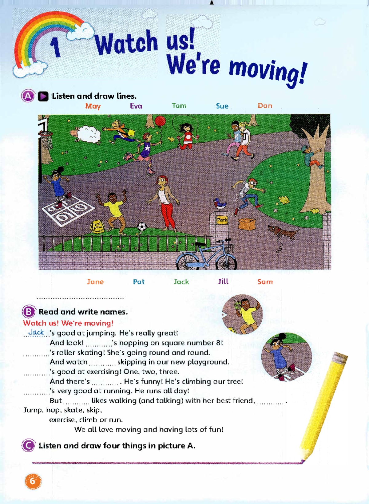 Fun For Movers - Unit 1 - Teachers' Document - listen and draw lines ...