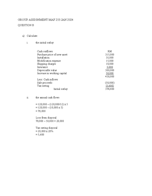 Financial Management - MAF253 - UiTM - Studocu