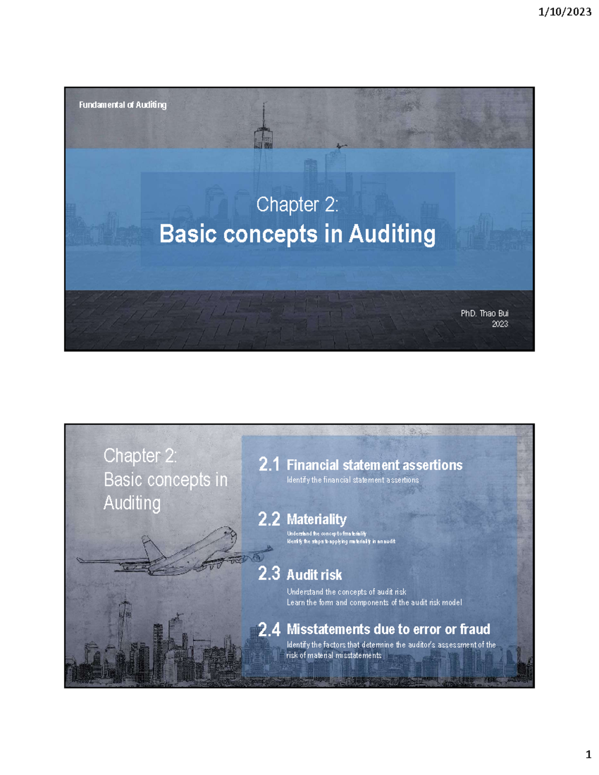Chap 2 - Basic Concepts in Auditing: Financial Assertions & Materiality ...