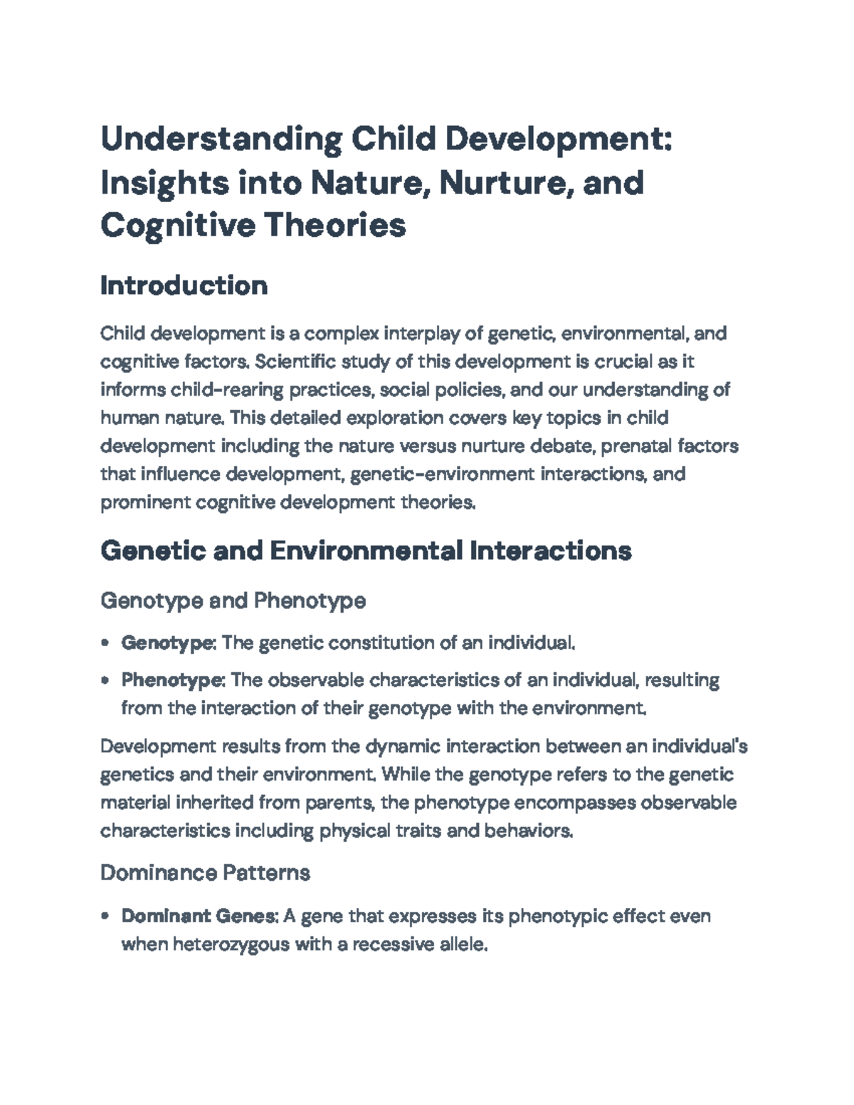Understanding Child Development: Nature, Nurture, and Theories ...