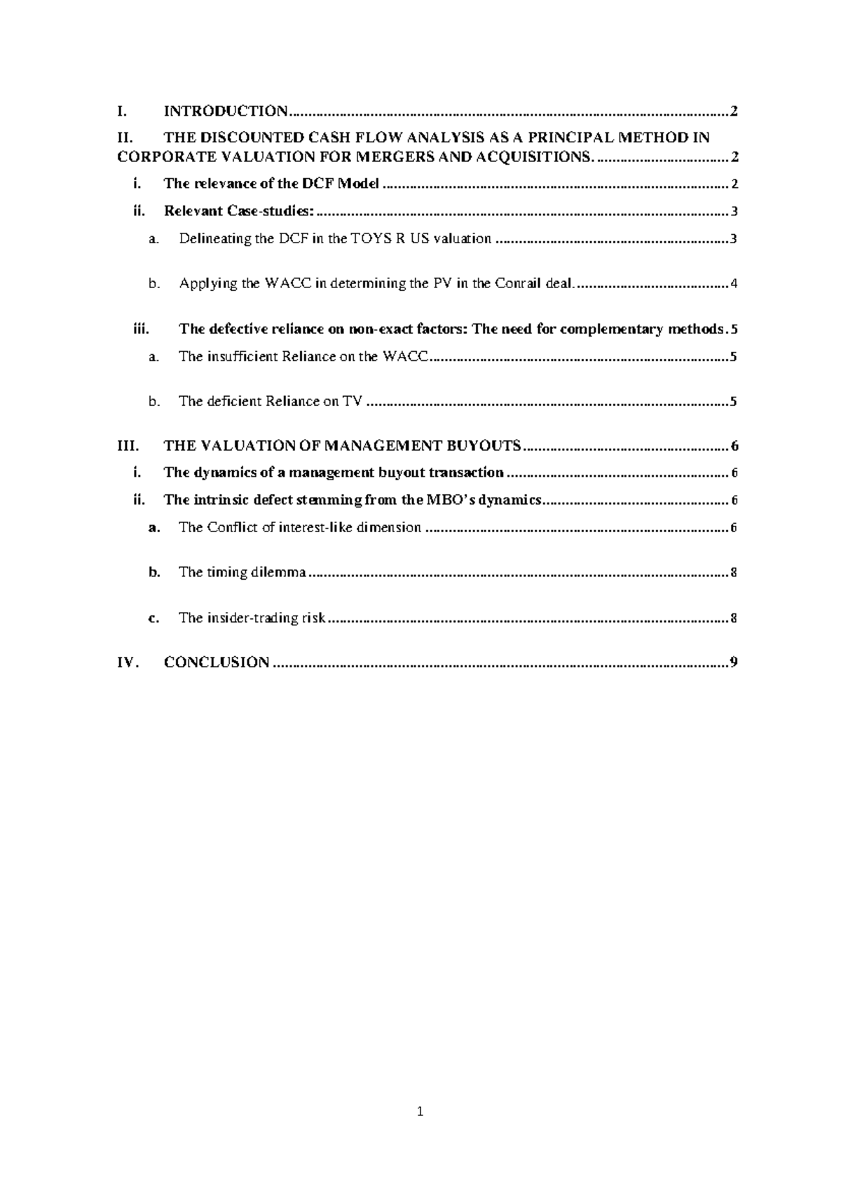 Corporate Valuation for M&A: DCF Analysis & Management Buyouts - Studocu