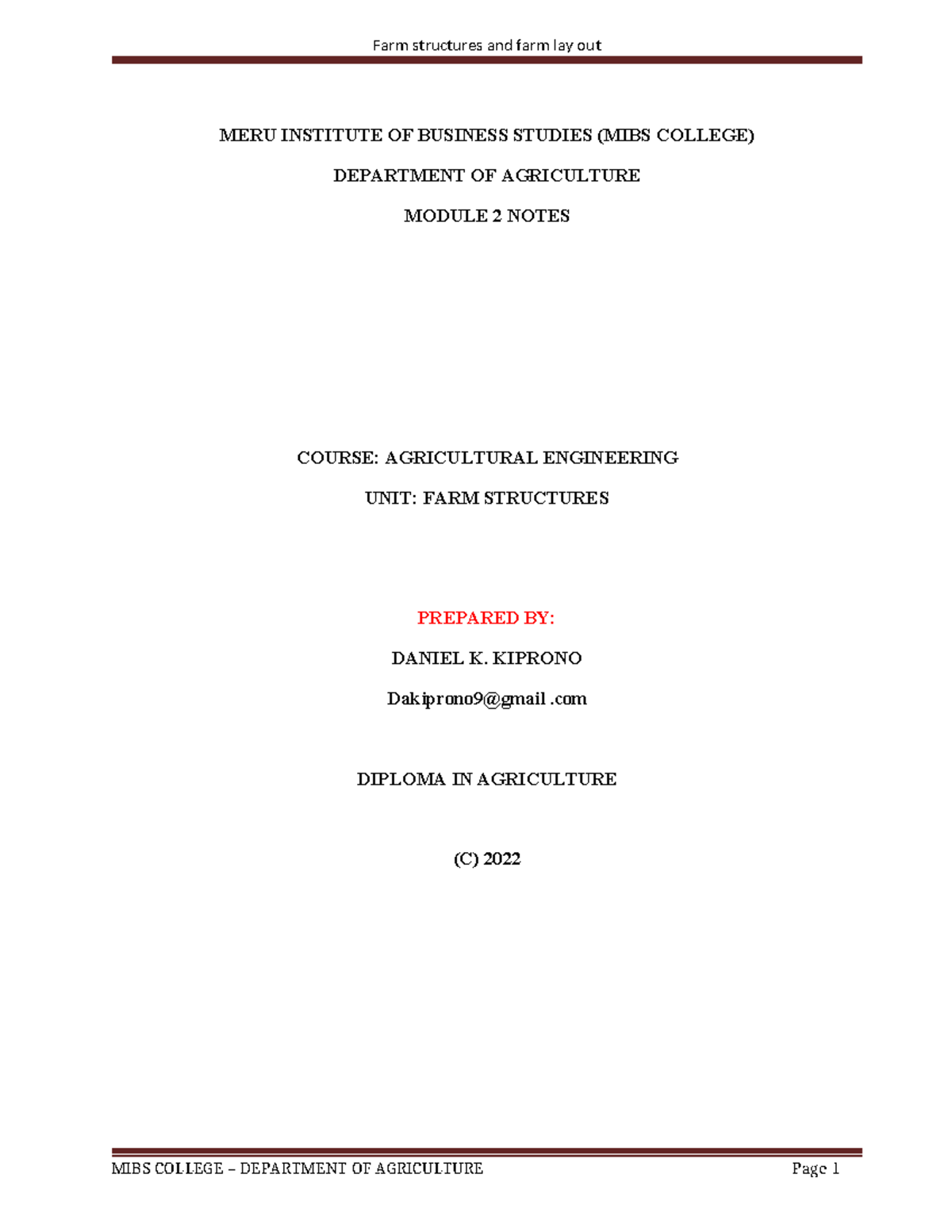 **Farm Structures Module 2 Notes (Agricultural Engineering)** - Studocu