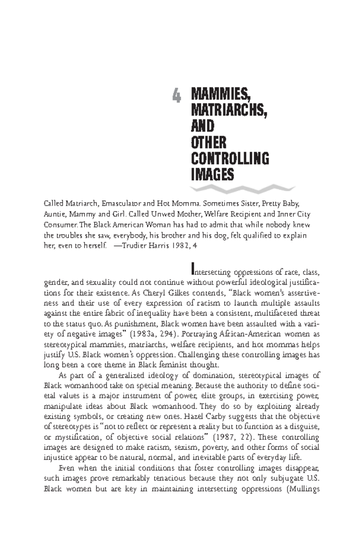 Black Feminist Thought: Examining Controlling Images and Oppression ...