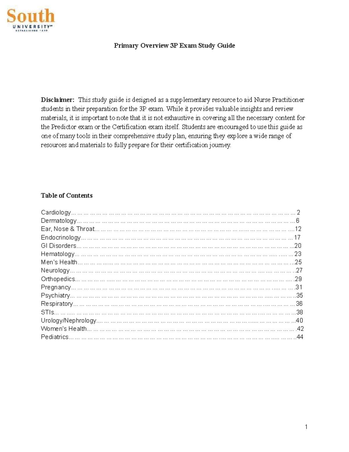 3P Exam Study Guide: Comprehensive Overview for Nurse Practitioners ...