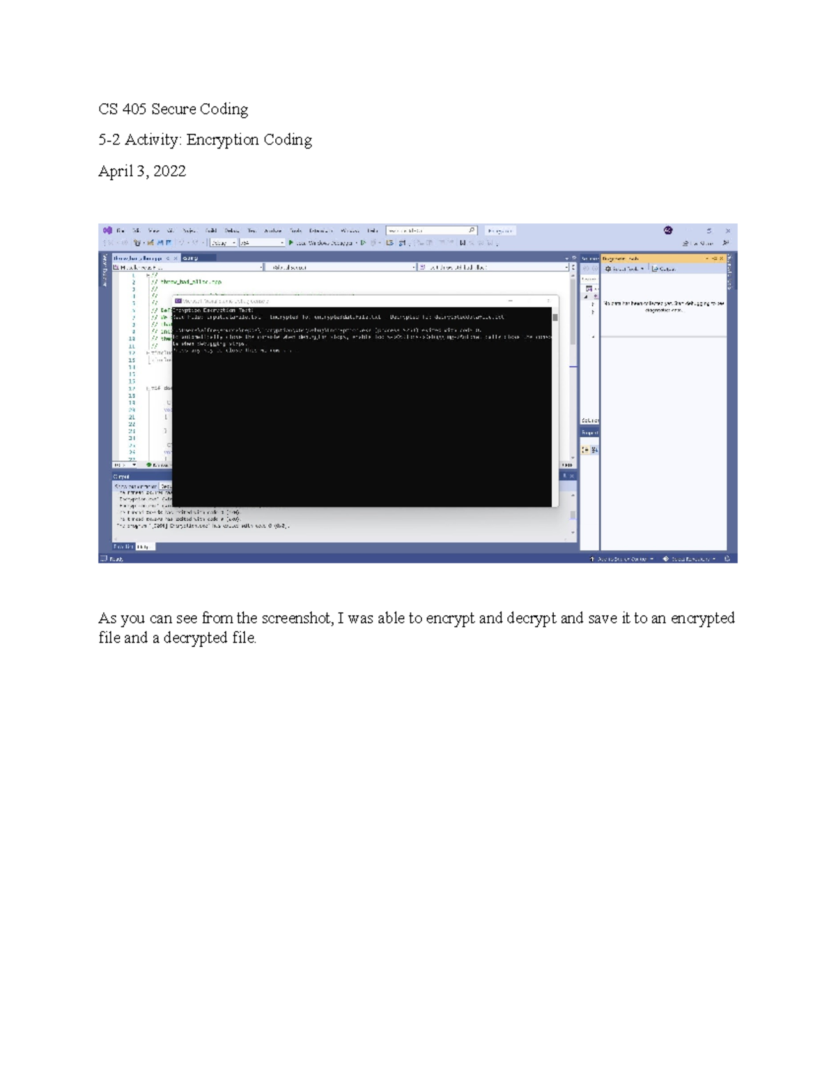5 2 Activity Encryption Coding Cs405 Cs 405 Secure Coding 5 2 Activity Encryption Coding