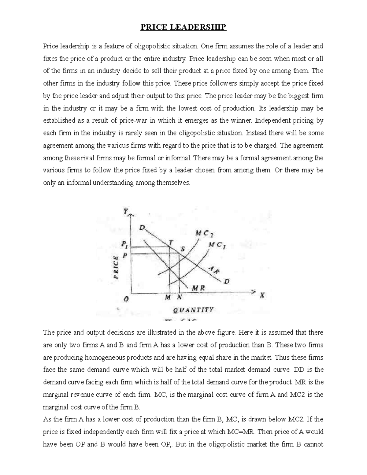 Price Leadership in Oligopolistic Markets: Concepts & Types - Studocu
