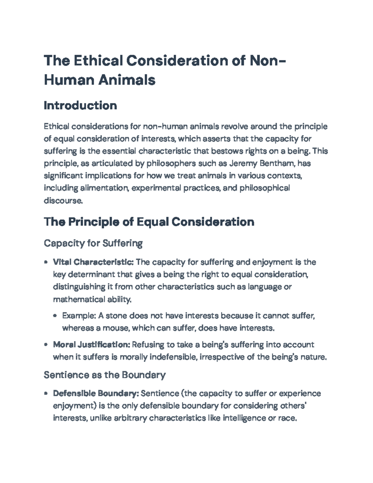 Ethical Considerations for Non-Human Animals: Examining Speciesism ...