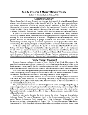 Mft model charts - Major Marriage and Family Therapy Models Developed ...