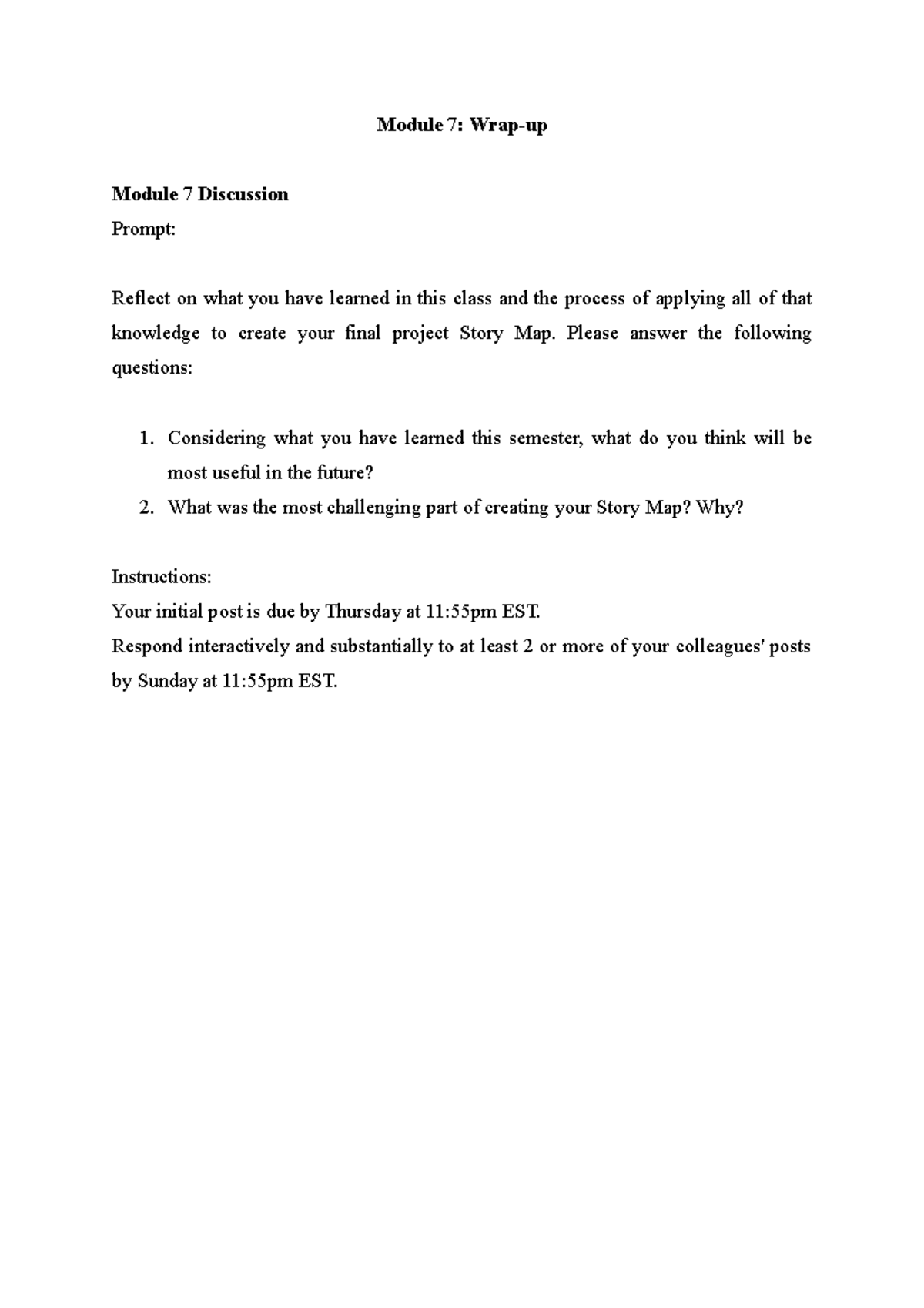 Module 7 Discussion Web-based Mapping - Module 7: Wrap-up Module 7 ...