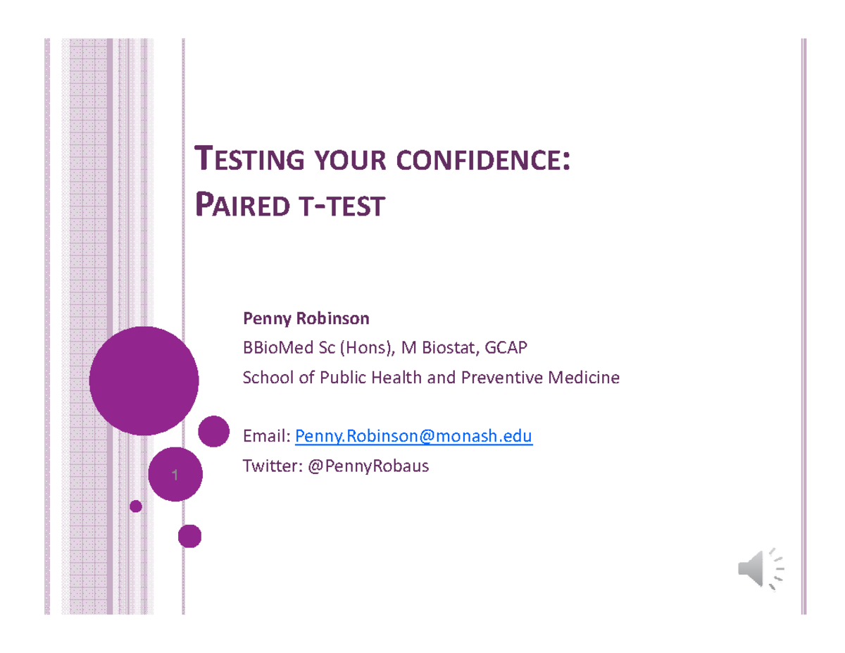 Lecture Week 6: Understanding the Paired t-test in Hypothesis Testing ...