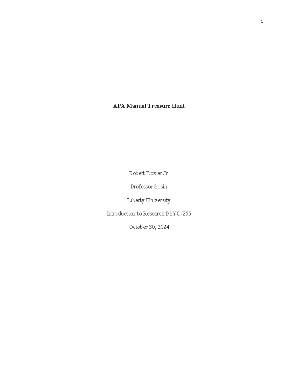 PSYC-APA Manual Treasure Hunt Assignment Overview and Guidelines - Studocu
