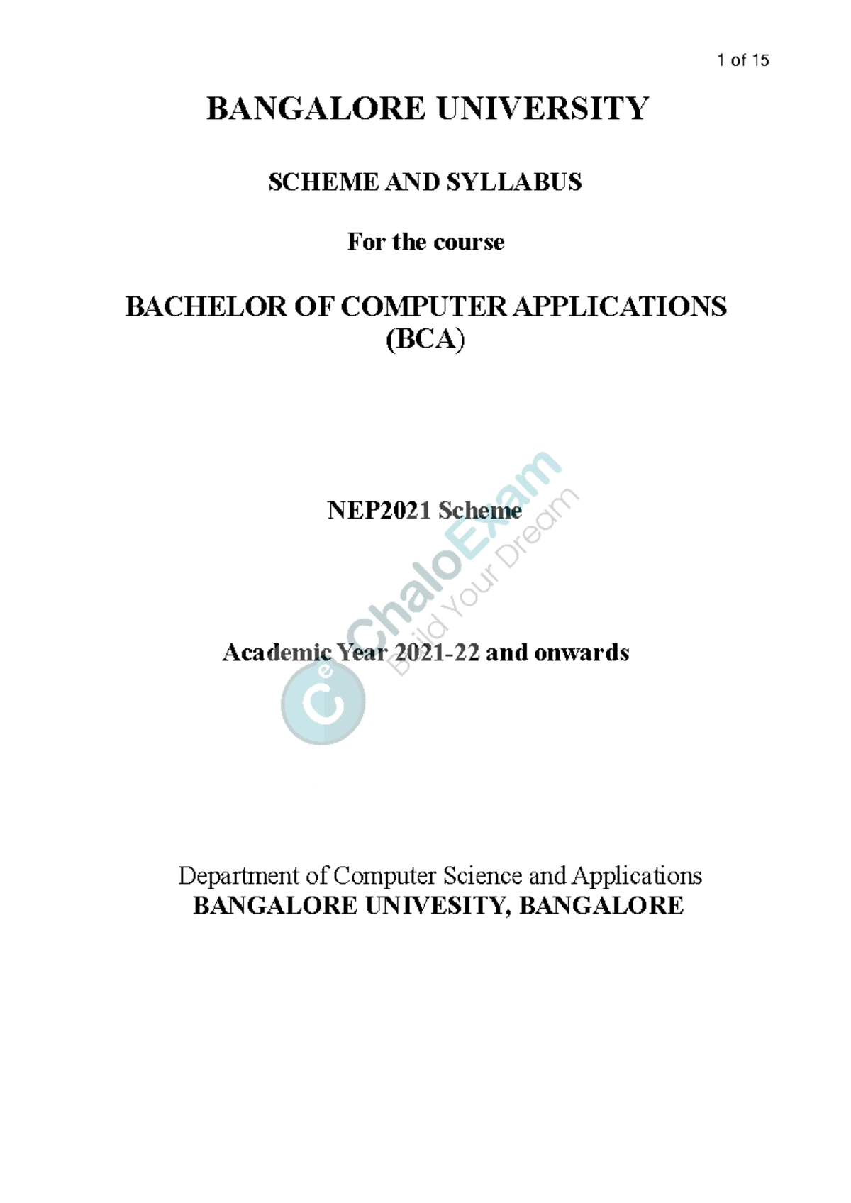 BCA - BU NEP 2021 Scheme: Comprehensive Course Notes Compilation - Studocu