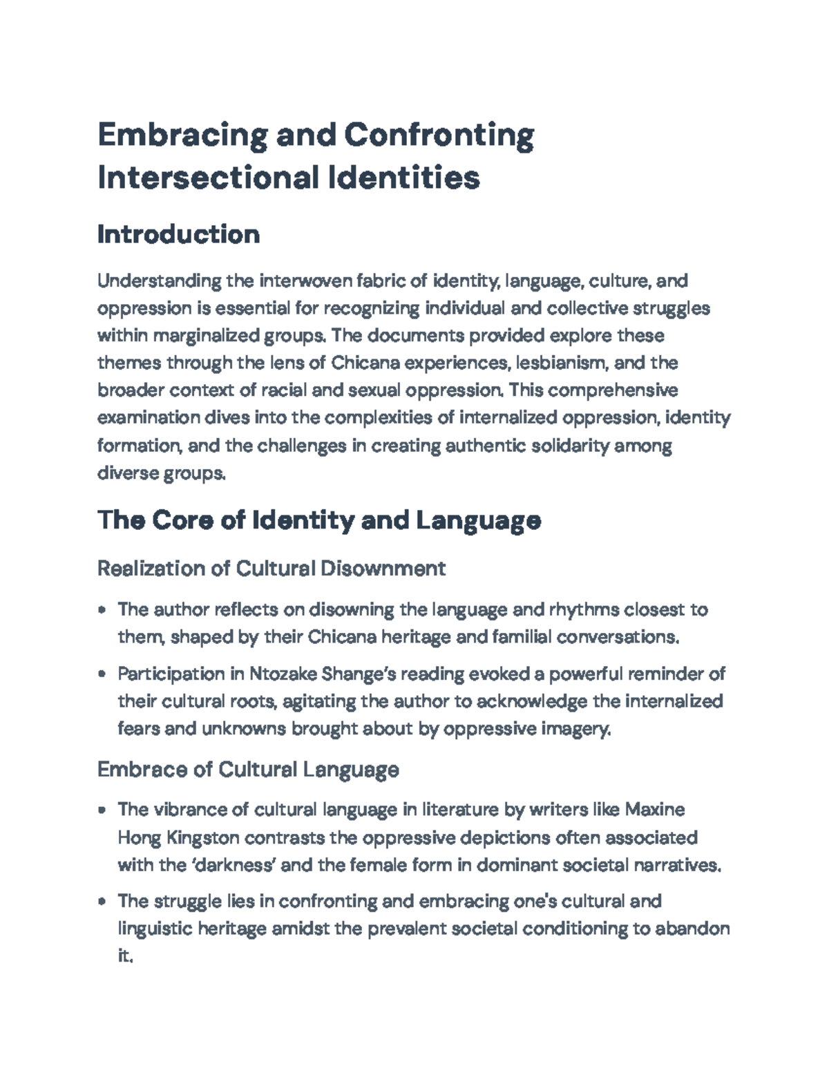Intersectional Identities: Understanding Oppression and Solidarity ...