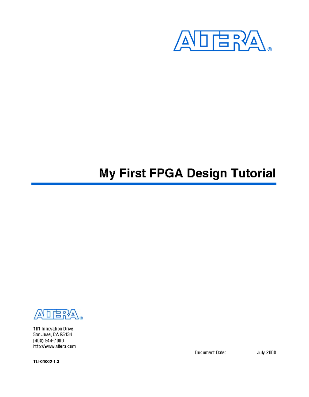 Tt my first fpga - Practicas - 101 Innovation Drive San Jose, CA 95134 ...