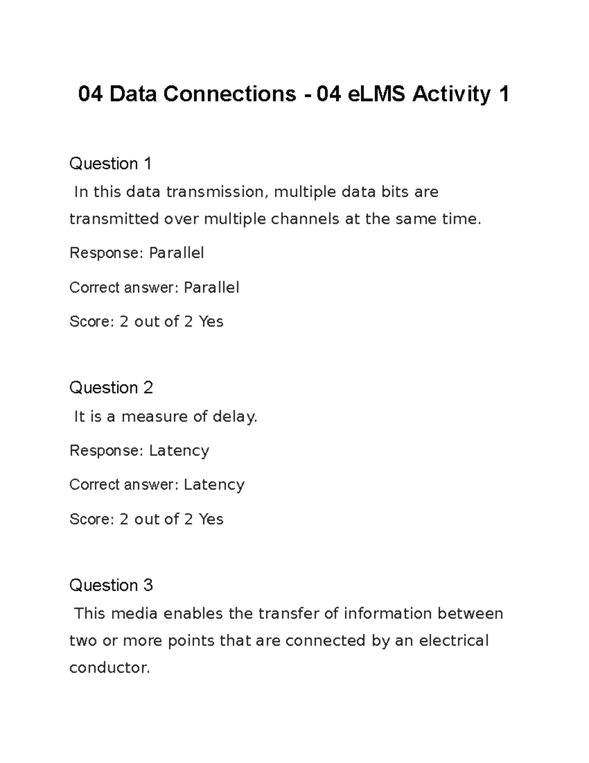 04 Data Connections - 04 e LMS Activity 1 - Response: Parallel Correct ...