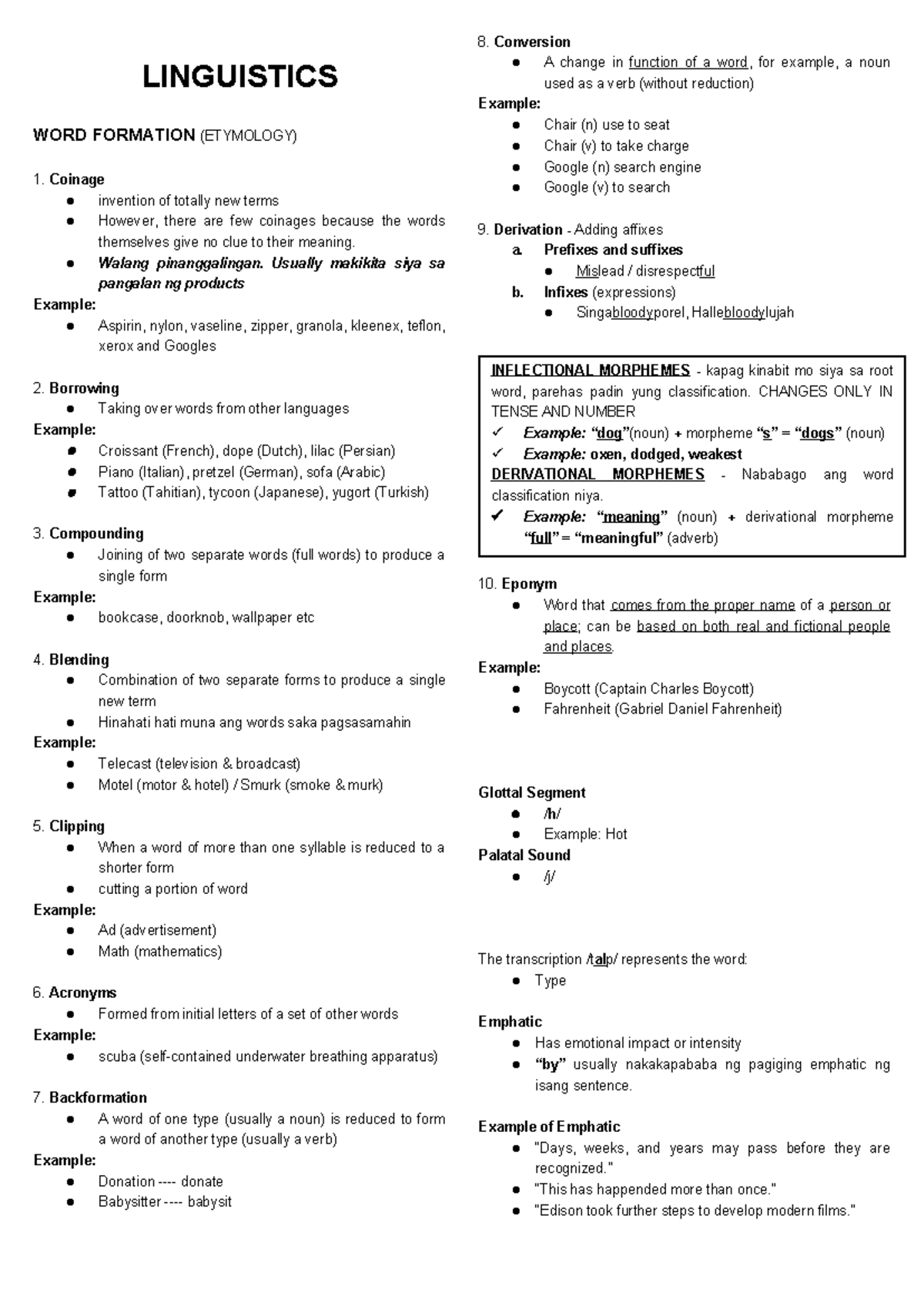 Linguistics: Word Formation & Teaching Methods (Lecture Notes) - Studocu