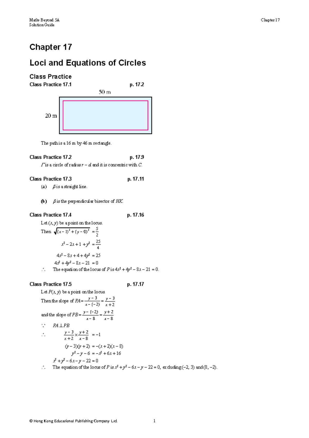 Maths Beyond 5A Solution Guide Chapter 17 Class Practice Solutions - Studocu