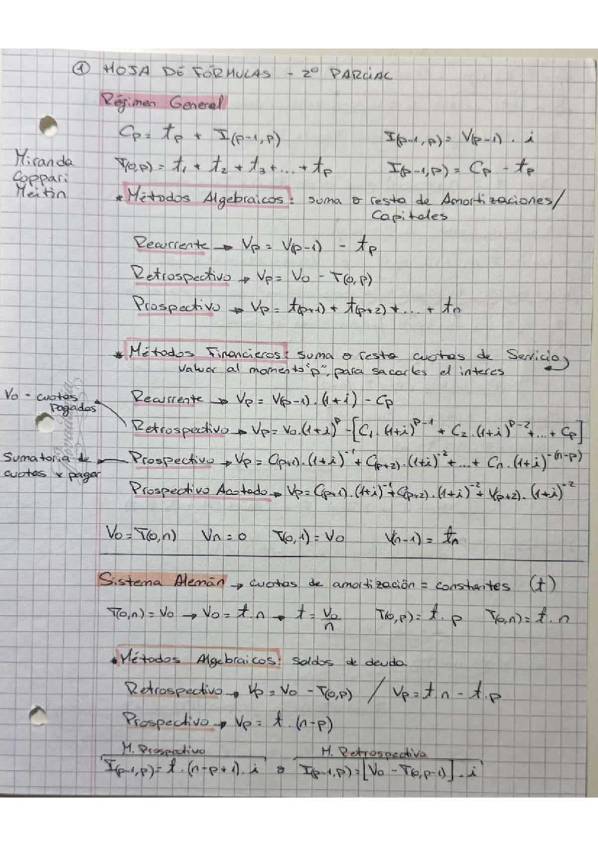 Formulas Clave para el 2° Parcial - CF - Studocu